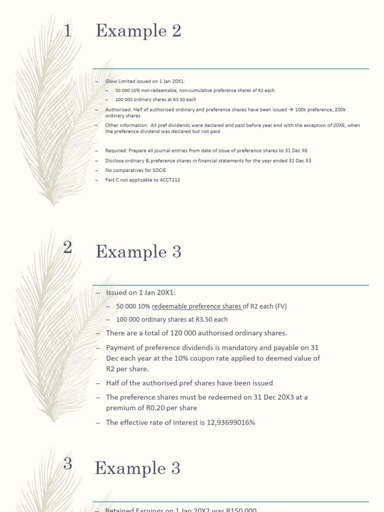 Journal Entries for Preference Shares | PDF | Business | Finance ...