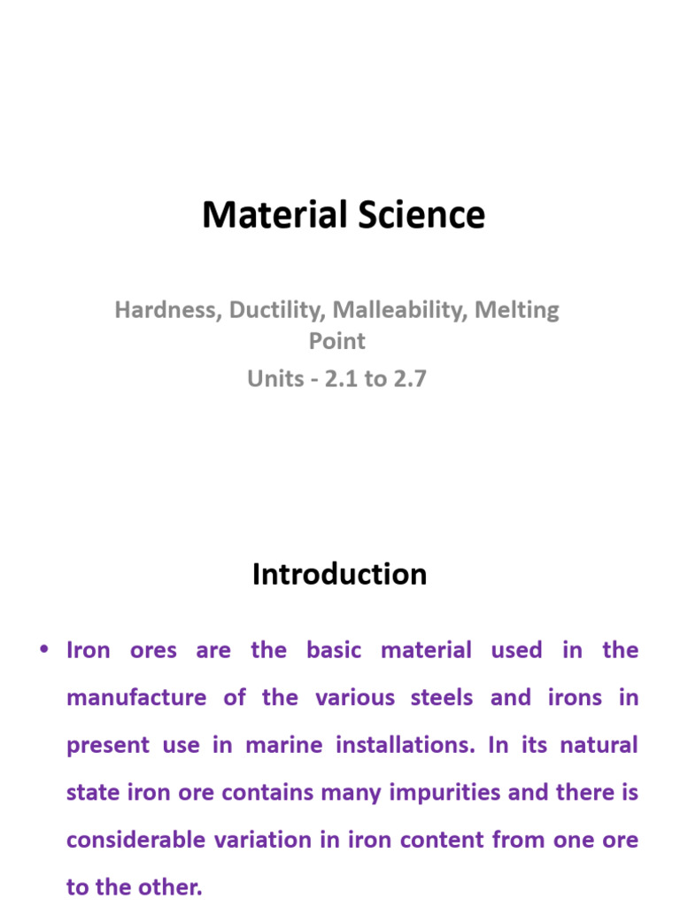Unit 2 - Material Science | PDF | Science & Mathematics | Technology ...