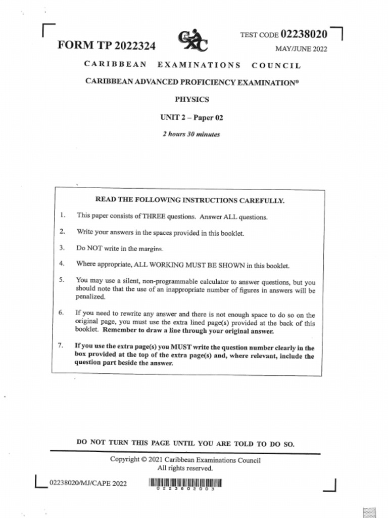 Cape Physics 2022 U2 p2-1 | PDF