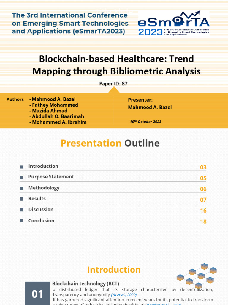 Esmarta Paper 87 Presentation - Mahmood Bazel 10-10-2023 | PDF | Electronic Health Record ...
