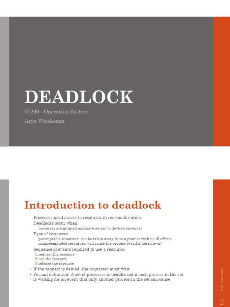 09 Deadlock | PDF | Concurrency (Computer Science) | Computing