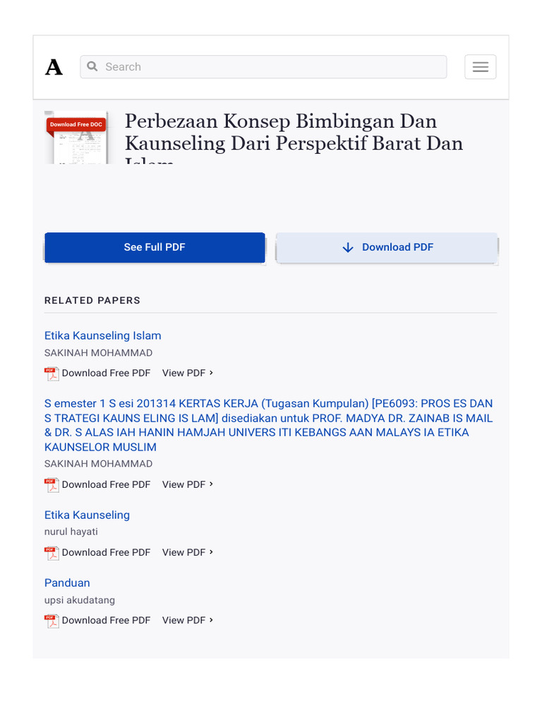 (DOC) Perbezaan Konsep Bimbingan Dan Kaunseling Dari Perspektif Barat Dan Islam - Fitri Loveya ...