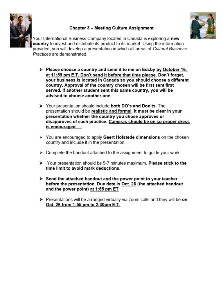 Culture Assignment - BBB4M Online | PDF