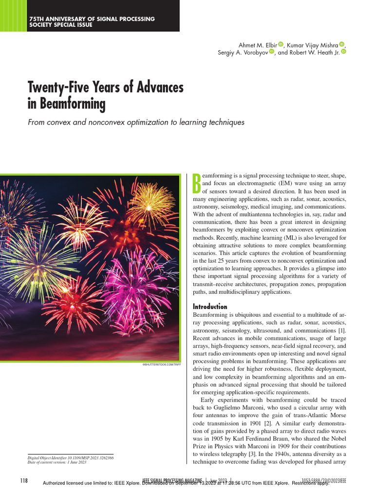 Twenty-Five Years of Advances in Beamforming From Convex and Nonconvex ... Twenty-Five Years of Advances in Beamforming From Convex and Nonconvex ...