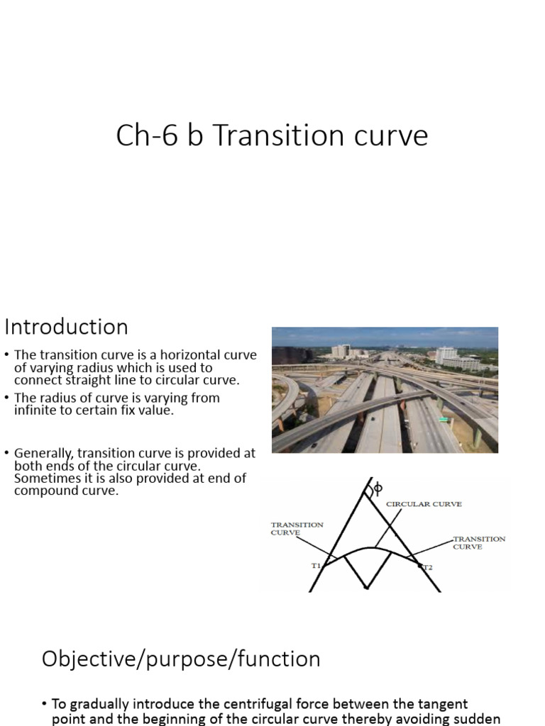 Ch-6 B Transition Curve | PDF | Tangent | Acceleration