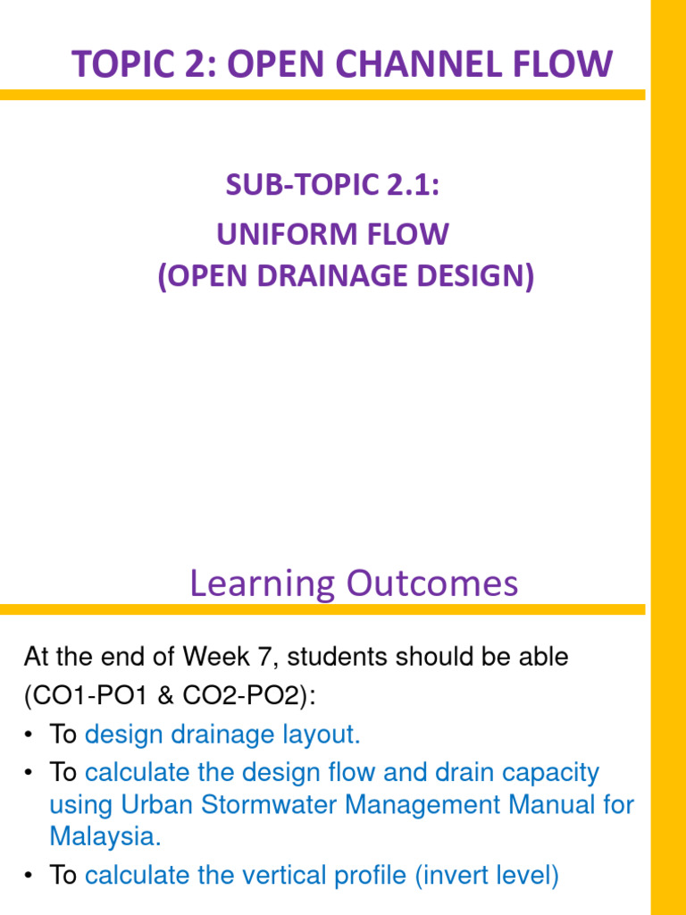 Week 7 - Open Drainage Design | PDF