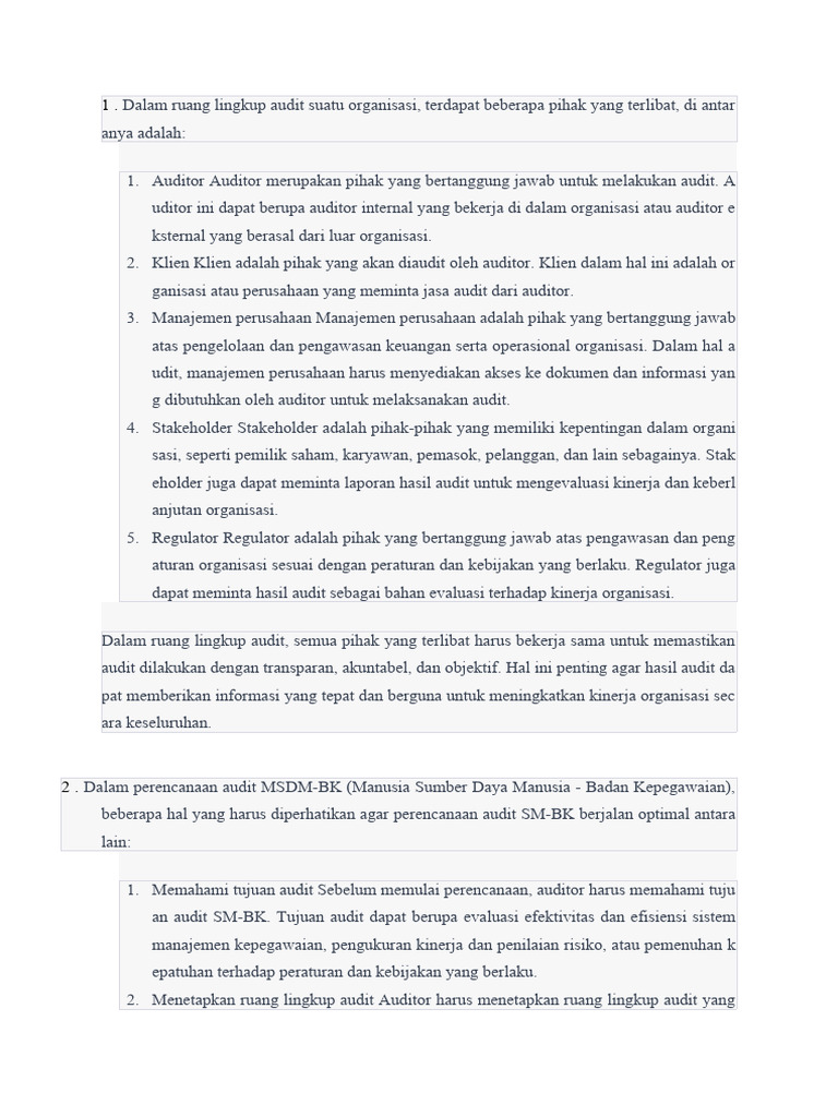 TMK 1 - Audit SDM | PDF
