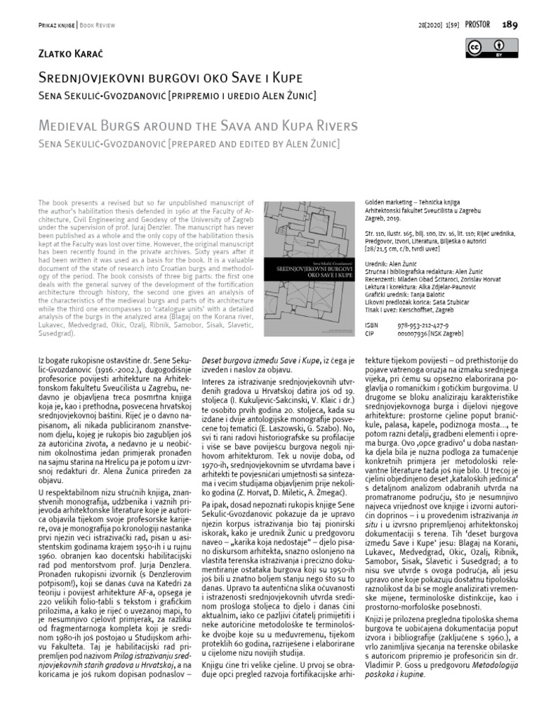 Karac-Srednjevijekovni Burgovi Između Save I Kupe | PDF