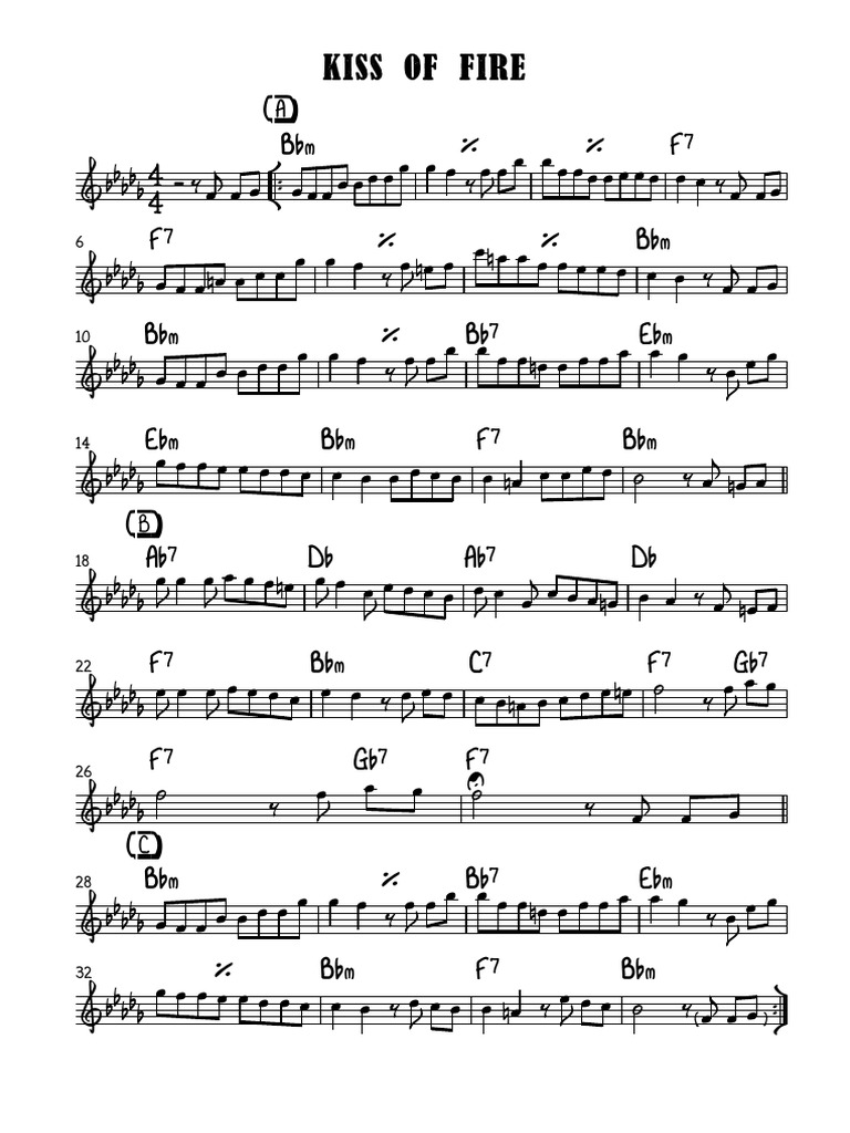 Kiss of Fire - Full Score | PDF