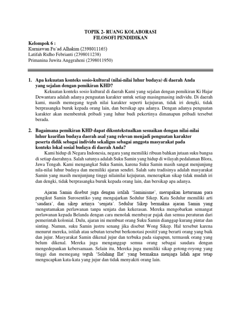 Topik 2 - Ruang Kolaborasi - Kelompok | PDF | Ilmu Sosial