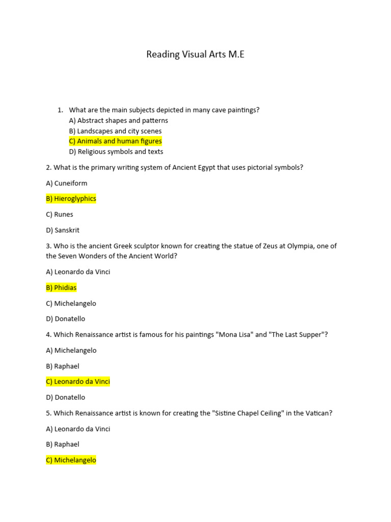 Reading Visual Arts M | PDF