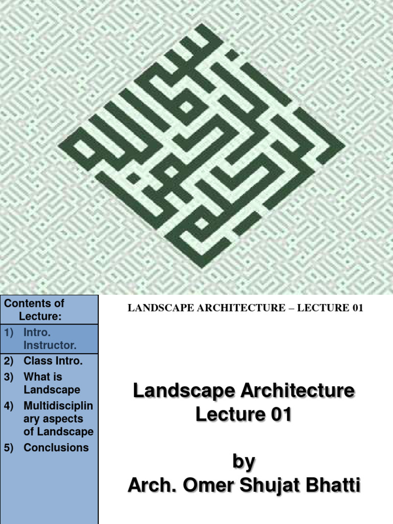 PTN - LandscapeArchitecture Lecture01 | PDF | Landscape | Soil