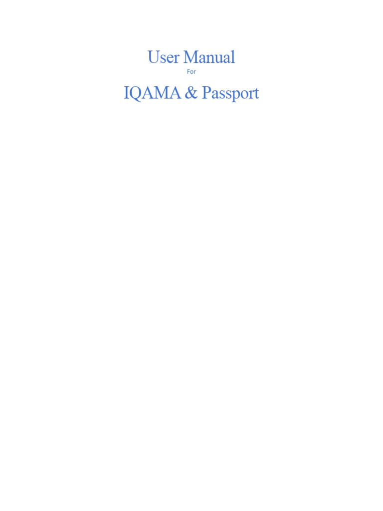 Iqama & Passport Information Entry | PDF