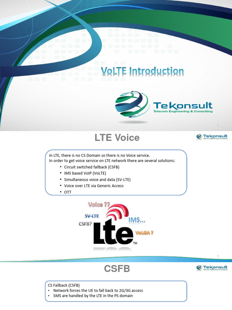 02 - TK420 - VoLTE Introduction | PDF | Lte (Telecommunication) | Ip ...