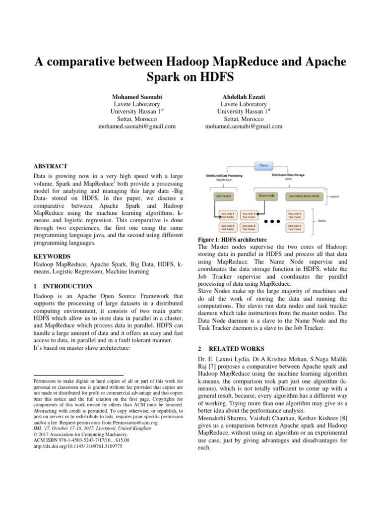 A Comparative Between Hadoop Mapreduce And Apache Download Free Pdf Apache Hadoop Apache Spark