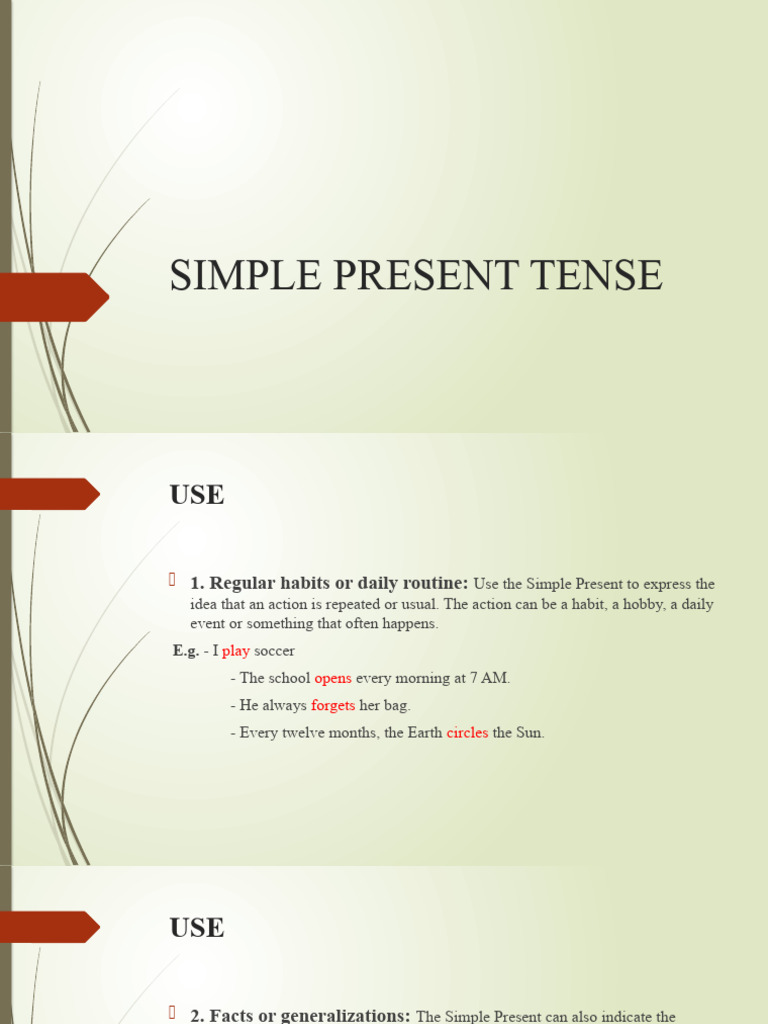 Simple Present Tense Overview | PDF | Verb | Linguistic Typology