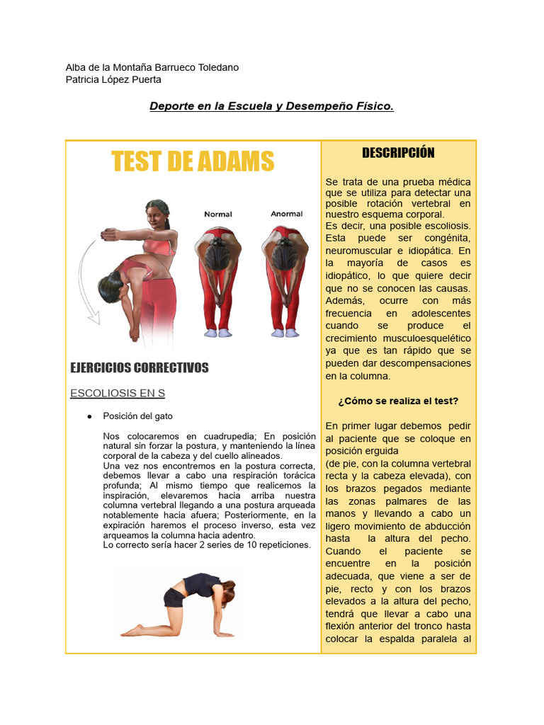 Ejercicios para Escoliosis en Adolescentes | PDF