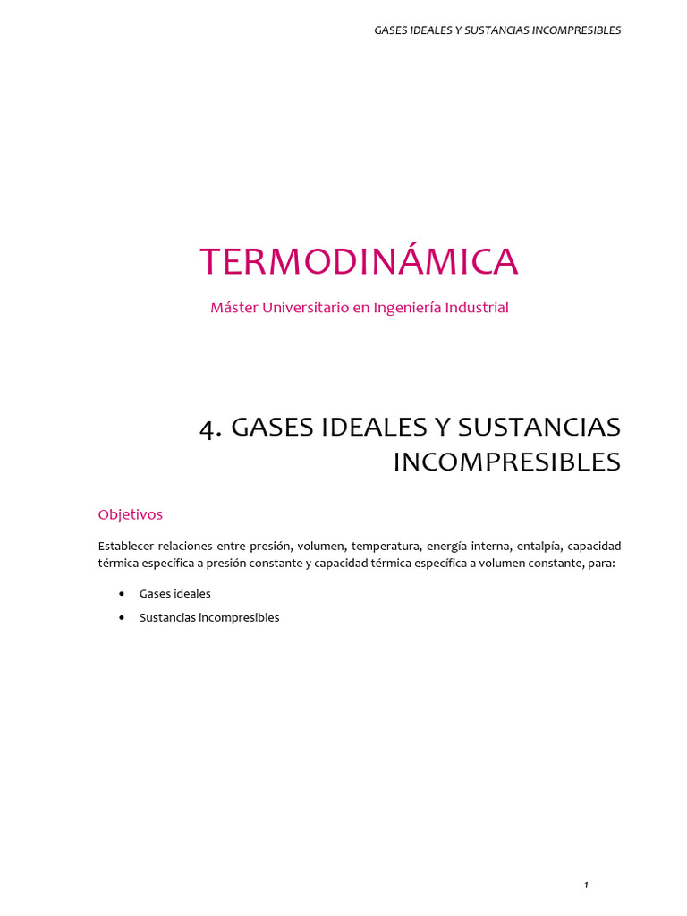 Resumen T4 | PDF | Gases | Capacidad calorífica