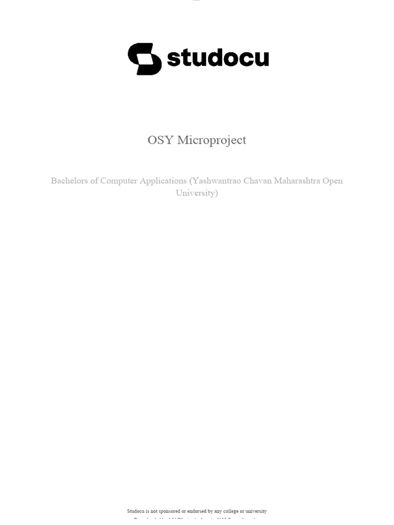 Osy Microproject | PDF | Operating System | Computer Cluster Osy Microproject | PDF | Operating System | Computer Cluster