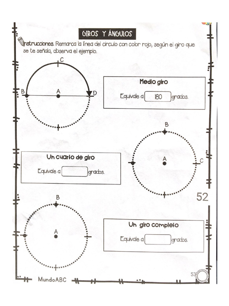 Instrucciones. Remarca La Línea Del Circulo Con Color Rojo, Según El ...