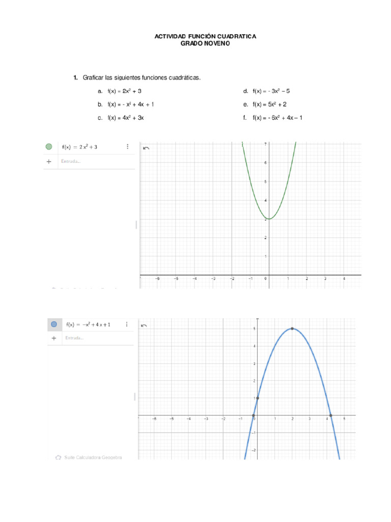 Funcion Cuadratica | PDF