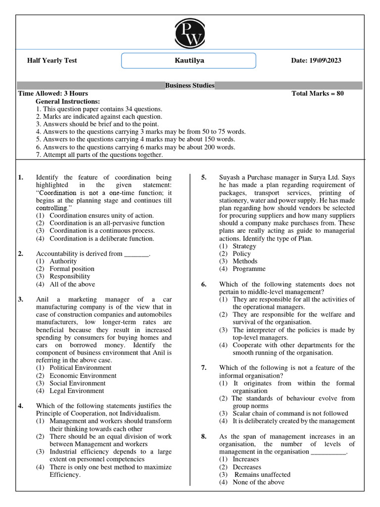 6508825fcb854300172dfd1a ## Half Yearly Test Business Studies Questions ...