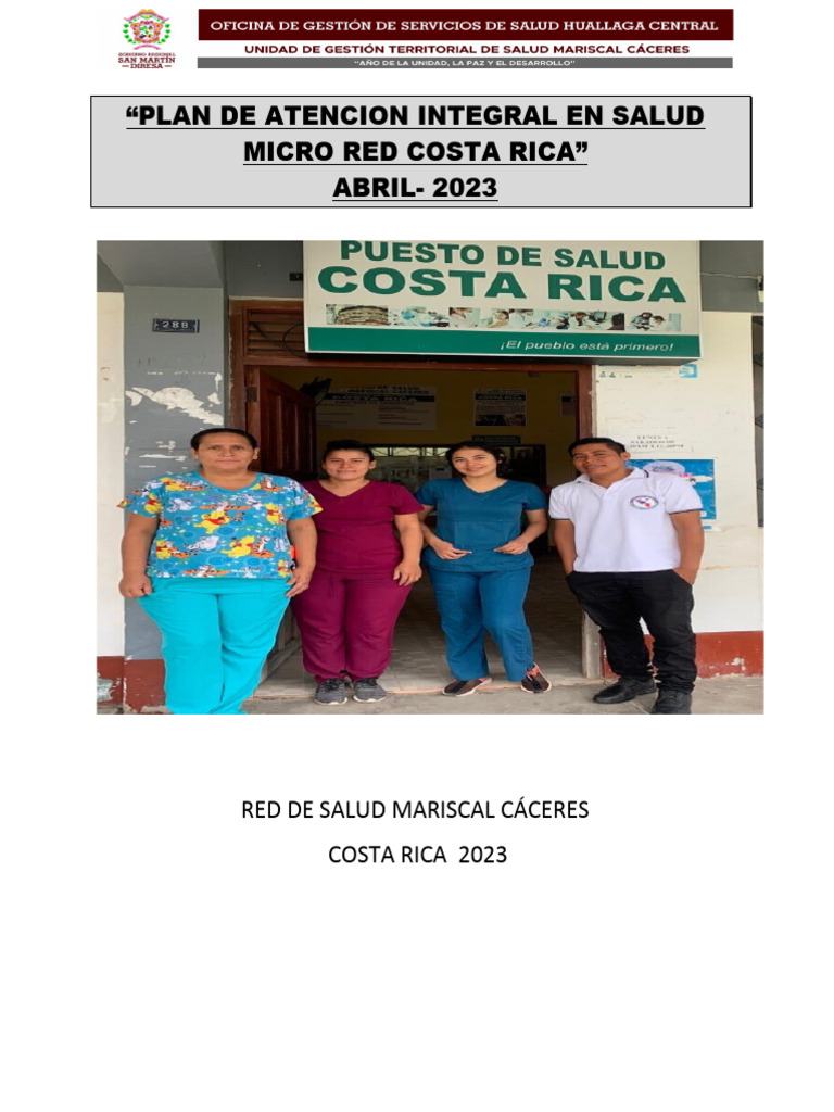 Plan Salud Micro Red Costa Rica | PDF | Salud y bienestar | Ciencia y ...