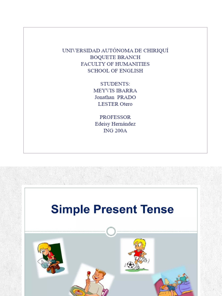 SPEECH SIMPLE PRESENT, Present Progressive. | PDF