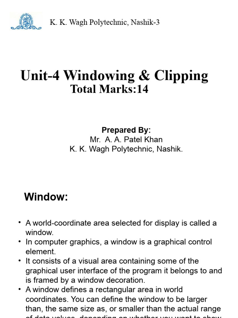 CGR Unit-4 | PDF | Window (Computing) | Imaging