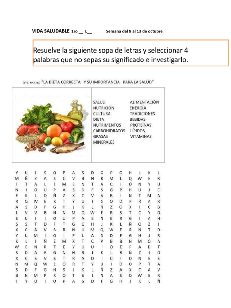 Vida Saludable Sopa de Letras Semana Del 7 Al 11 de Marzo | PDF Vida Saludable Sopa de Letras Semana Del 7 Al 11 de Marzo | PDF