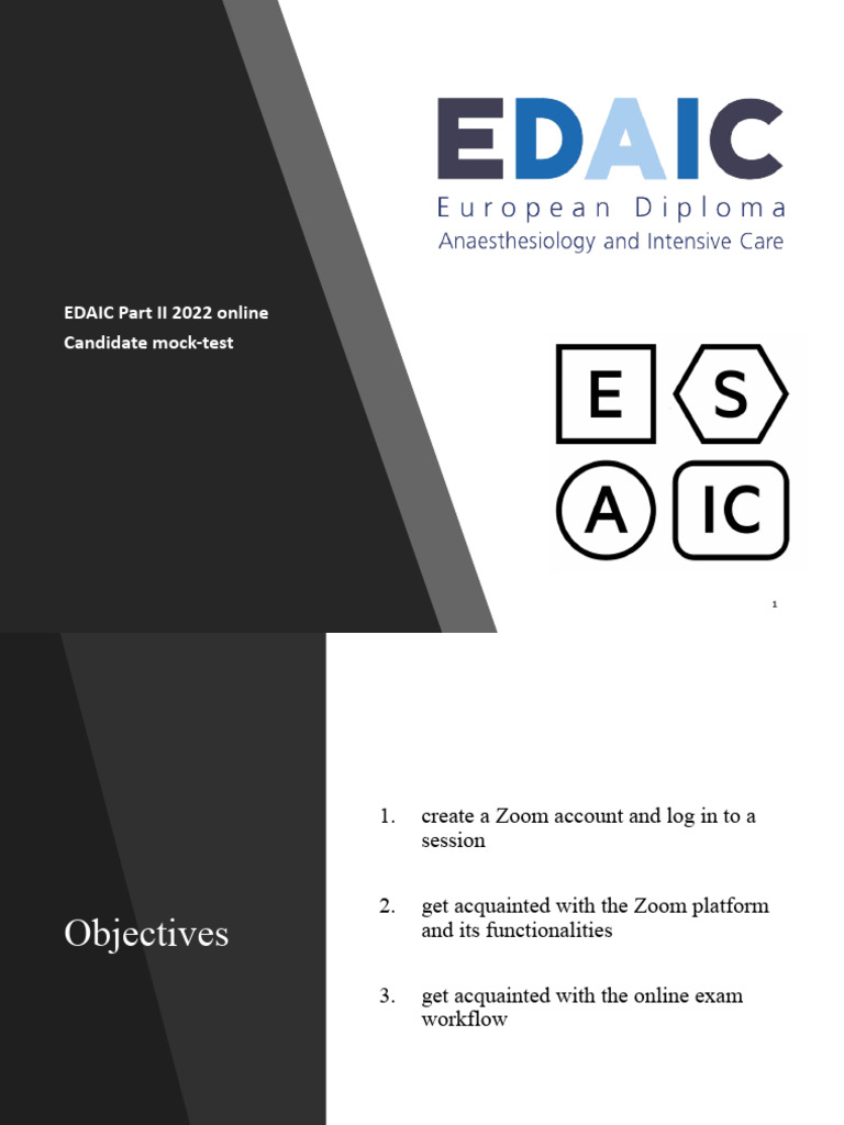 EDAIC Part II Zoom Exam Guide | PDF