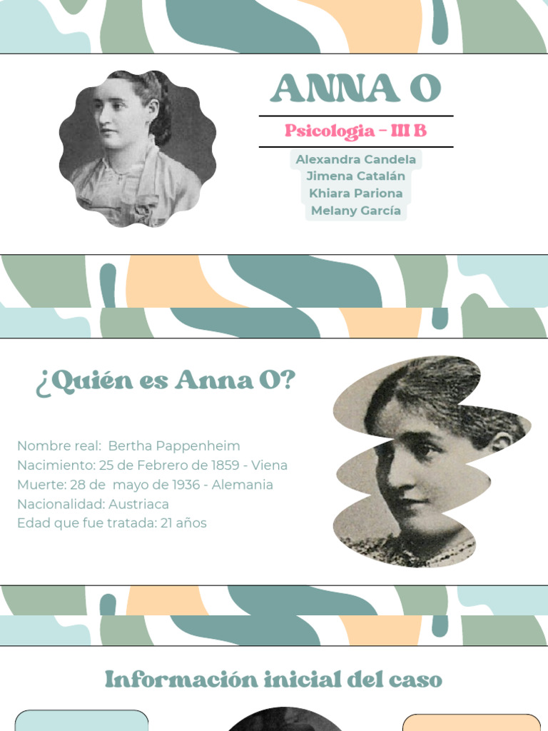 Caso Anna O: Historia y Síntomas | PDF | Causas de la muerte | Sicología