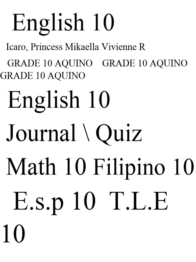 Grade 10 | PDF