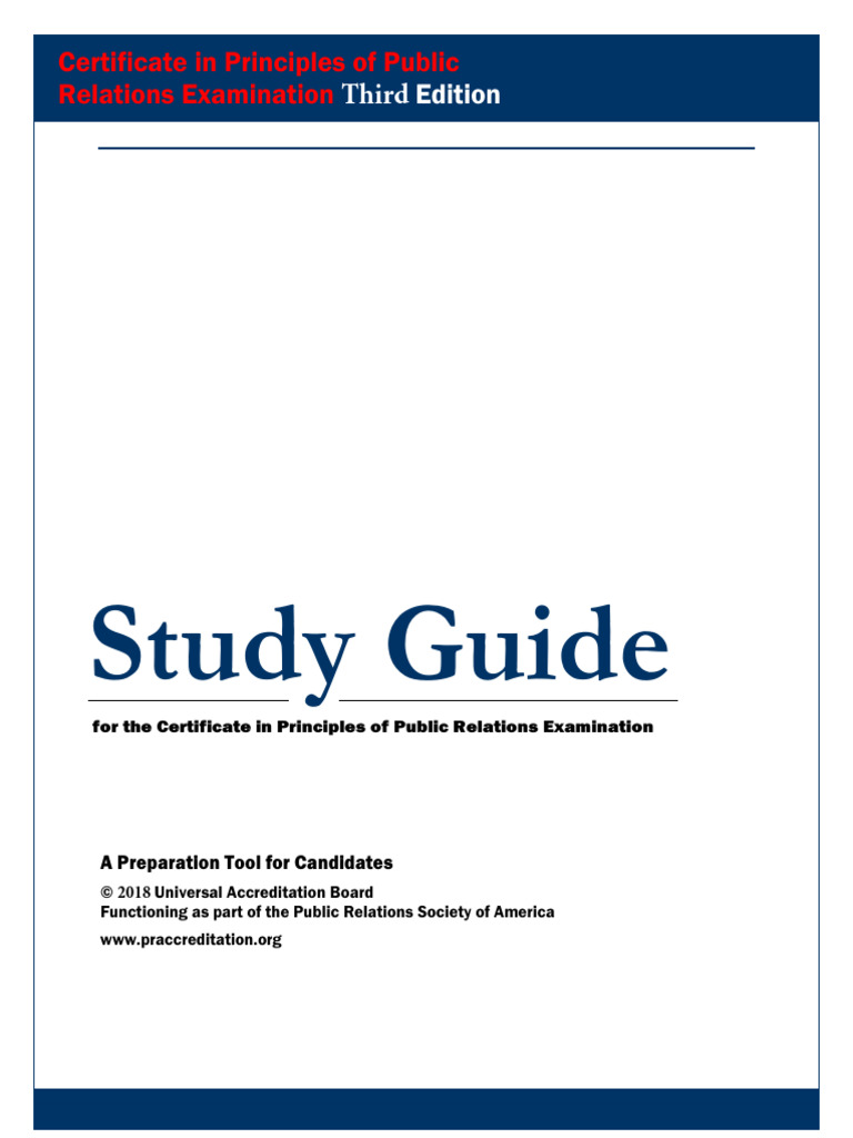 Certificate Principles PR StudyGuide | PDF | Public Relations | Goodwill (Accounting)