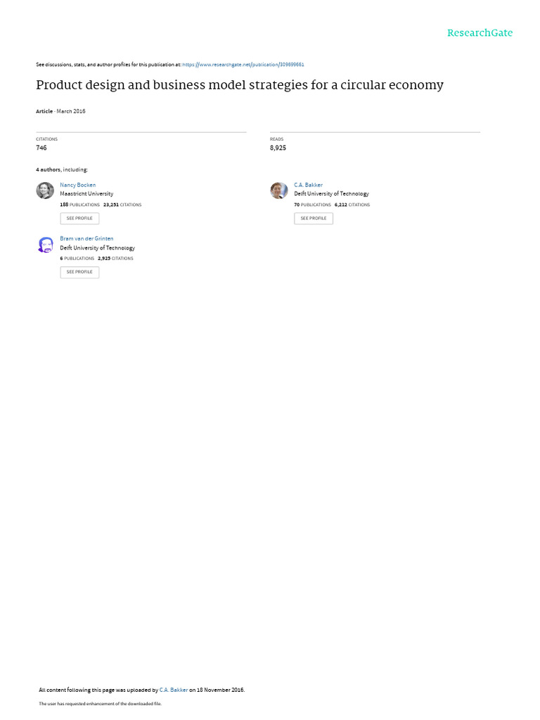 Product Design and Business Model Strategies For A | PDF