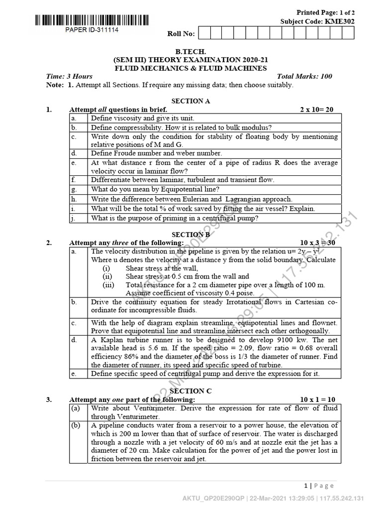 Fluid Mechanics Fluid Machines Kme 302 1 | Download Free PDF | Fluid ... Fluid Mechanics Fluid Machines Kme 302 1 | Download Free PDF | Fluid ...
