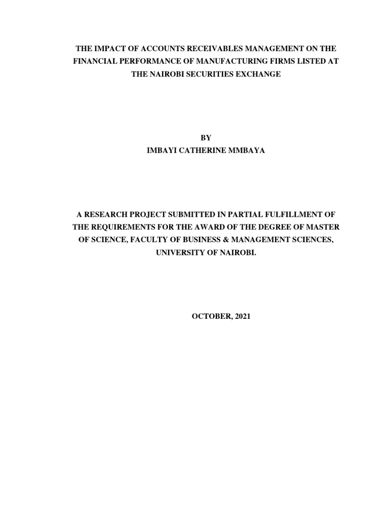 The Impact of Accounts Receivables Management On The Financial ...