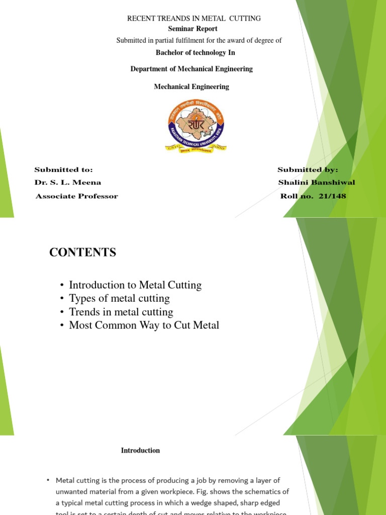 Metal Cutting Report | PDF | Laser | Materials Science