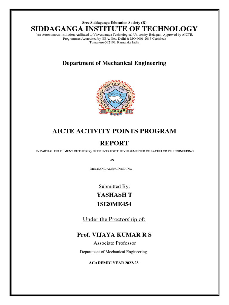 AICTE Activity Points Report - Mechanical Engineering | PDF | Technology & Engineering