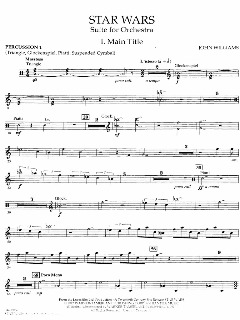Star Wars Suite 23 Percussion 1 | PDF