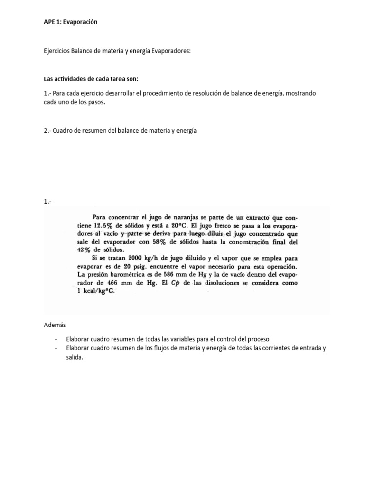 APE 1 Evaporación 23-24 2c | PDF