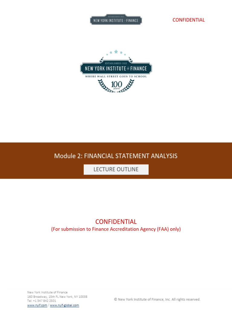 NYIF GFC Module 2 - Lecture Outline | PDF