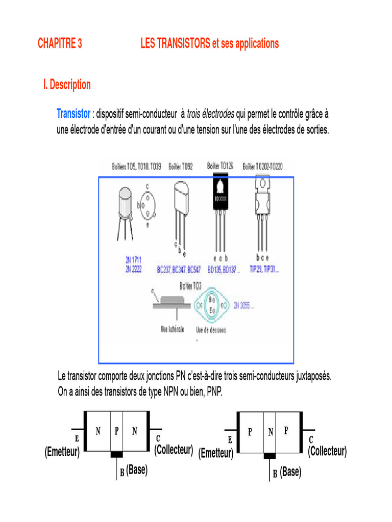 Applications des Transistors en Électronique | PDF