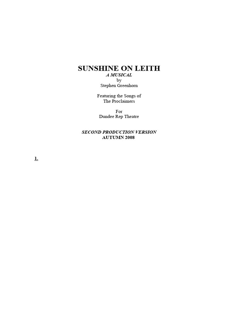 Sunshine On Leith Script | PDF