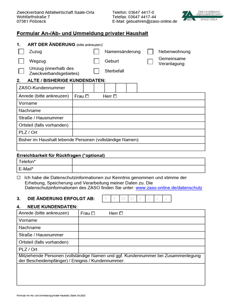 Ummeldung Formular Zum Download