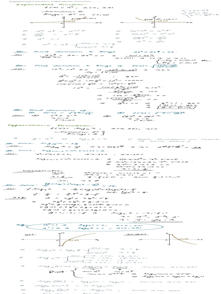 Exponential Function, Logarithm | PDF