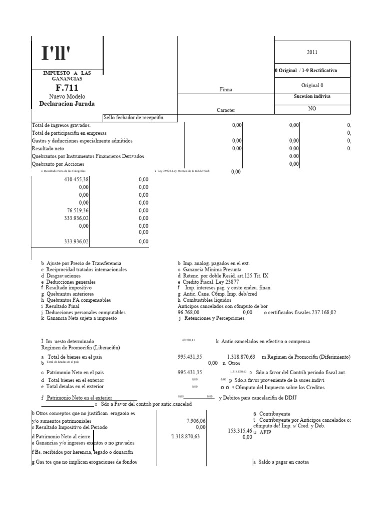 Formulario 711 | PDF