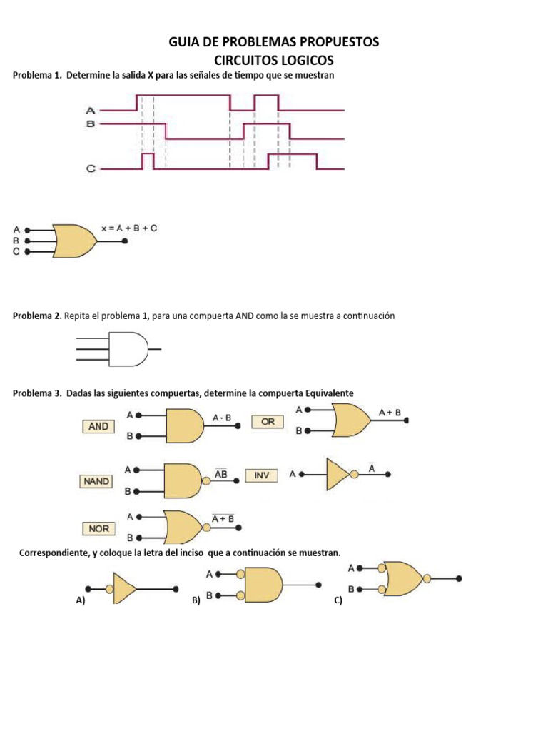 Guia de Problemas 1par 3per Circuitos Logicos | PDF