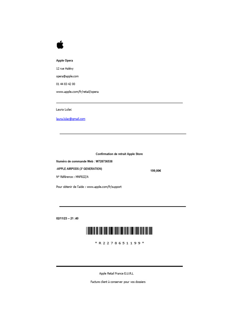 Airpods 3 Facture | PDF