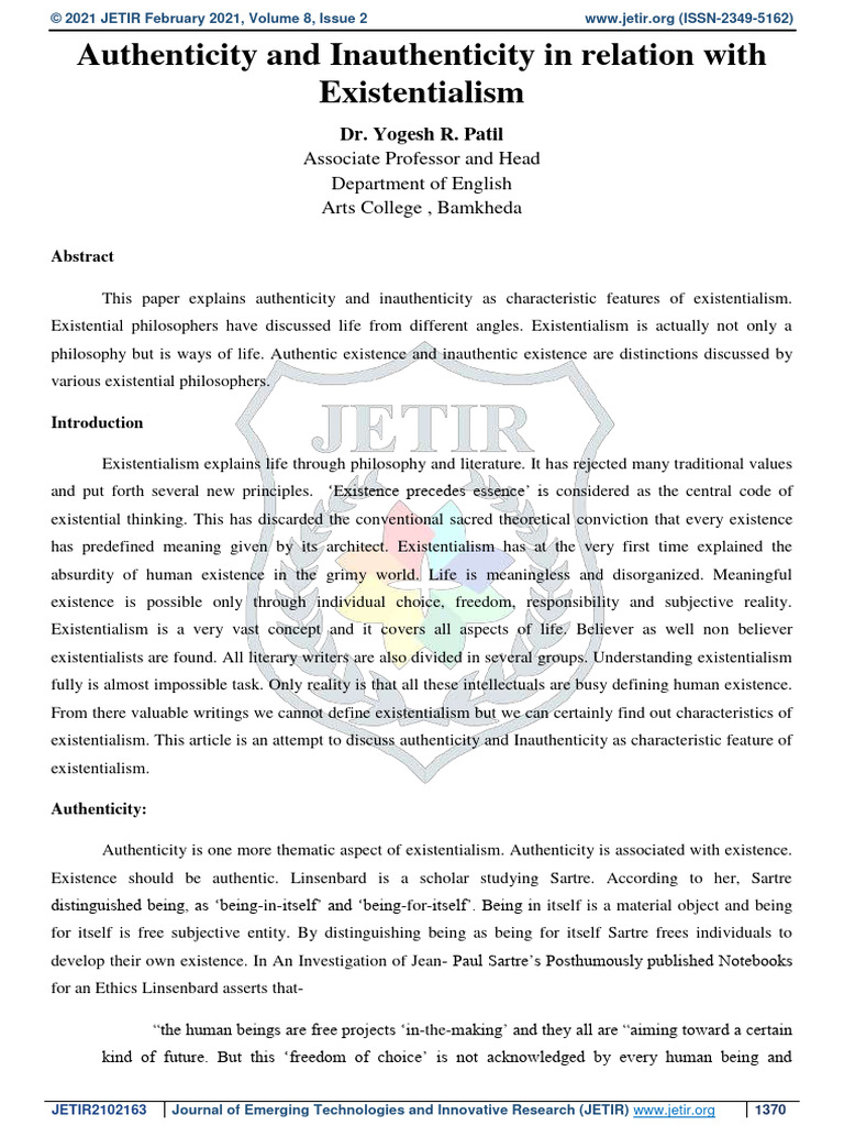 Patil | Download Free PDF | Existentialism | Authenticity (Philosophy)